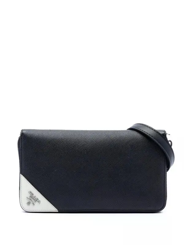 Prada 2010-2026 Saffiano Wallet On Strap Crossbody Bag