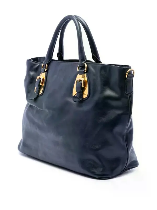 Prada 2010-2026 Soft Calfskin Open Convertible Shopping Tote Satchel