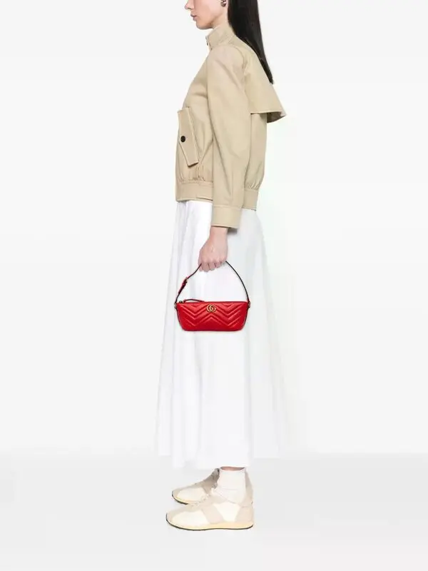 Gucci Gg Marmont Matelassé Calfskin Shoulder Bag - Red