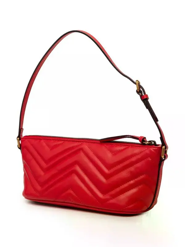 Gucci Gg Marmont Matelassé Calfskin Shoulder Bag - Red