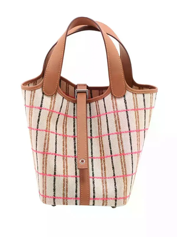 Hermès 2024-2025 Couverture Toile H And Swift Picotin Lock 18 Handbag - Neutrals