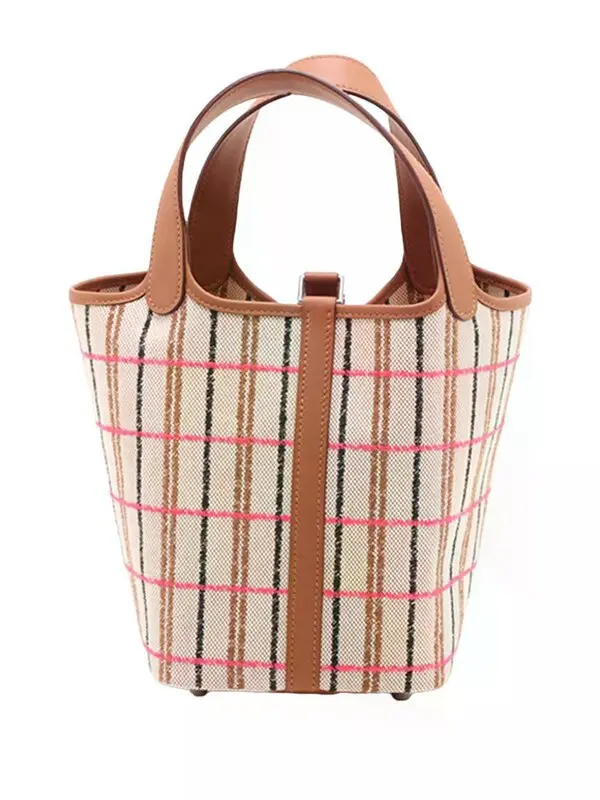 Hermès 2024-2025 Couverture Toile H And Swift Picotin Lock 18 Handbag