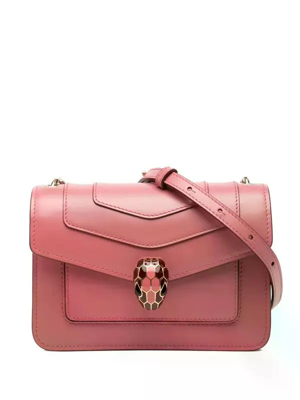 BVLGARI 2010-2026 Calfskin Serpenti Forever Crossbody Bag - Pink