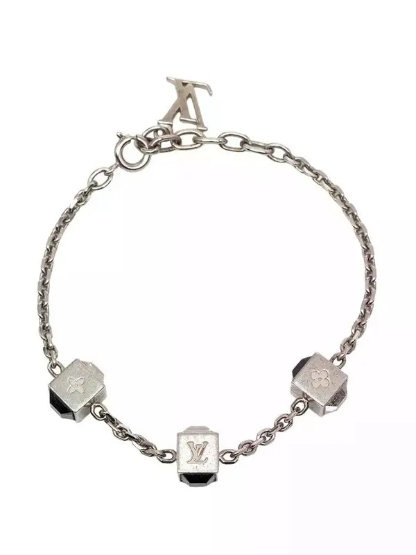 LOUIS VUITTON 2011 Brass Gamble Crystal Bracelet Costume Bracelet