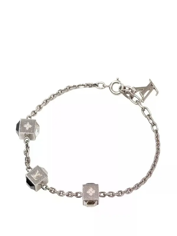 LOUIS VUITTON 2011 Brass Gamble Crystal Bracelet Costume Bracelet