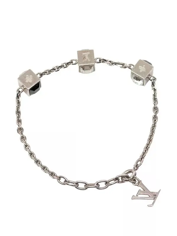 LOUIS VUITTON 2011 Brass Gamble Crystal Bracelet Costume Bracelet