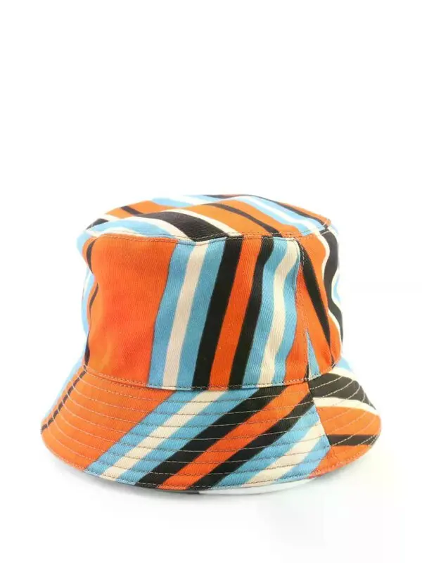 Prada Enamel Triangle Logo Bucket Hat