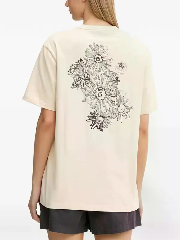 EA7 Floral Print Logo Plaque T-shirt