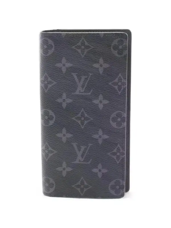 LOUIS VUITTON 2021s Brazza Monogram Eclipse Wallet - Grey