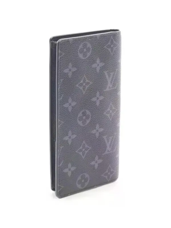 LOUIS VUITTON 2021s Brazza Monogram Eclipse Wallet - Grey