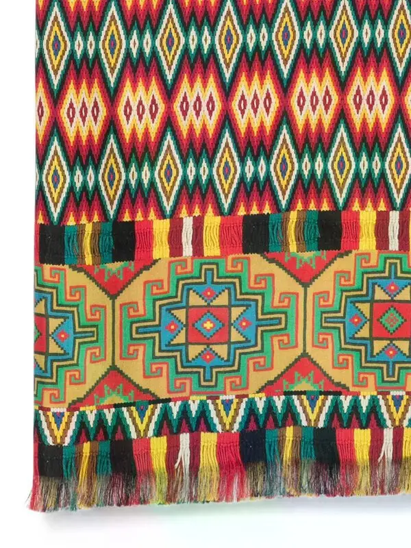 PIERRE-LOUIS MASCIA Geometric-print Fringed Scarf