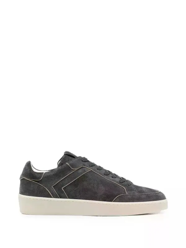 Canali Panelled Lace-up Suede Sneakers