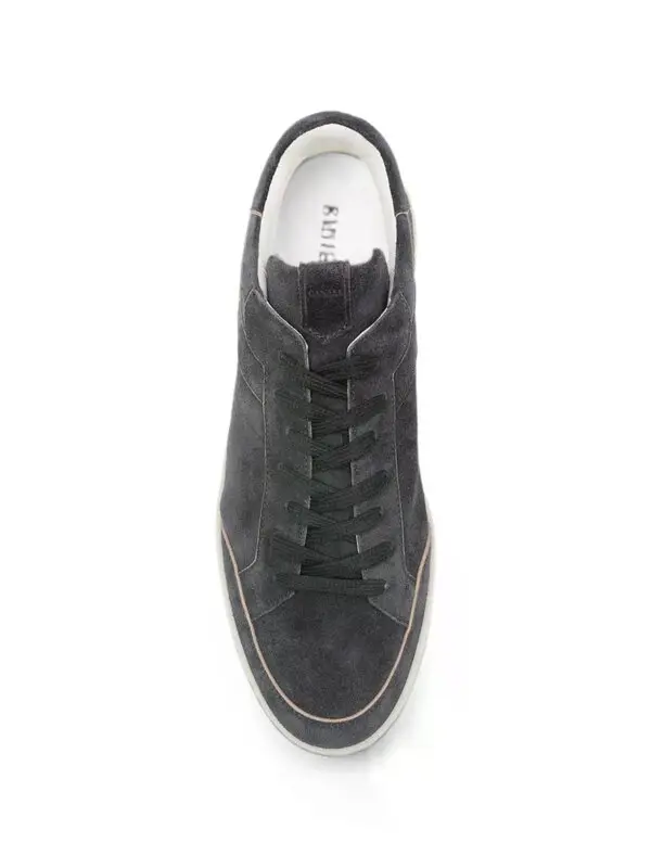 Canali Panelled Lace-up Suede Sneakers