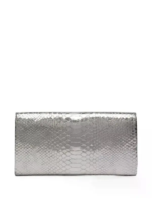 TOM FORD Python-effect Push-lock Clutch Bag - Silver