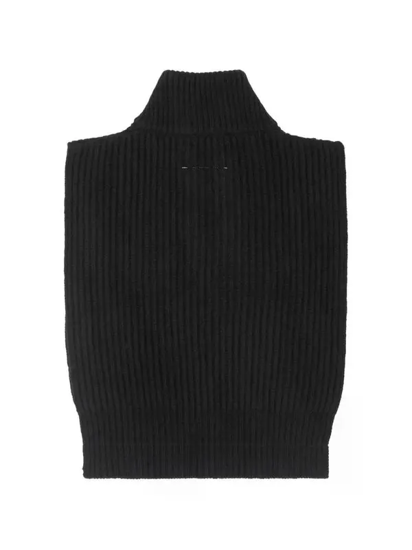 MAISON MARGIELA Ribbed Wool High Neck Half-zip Cropped Vest