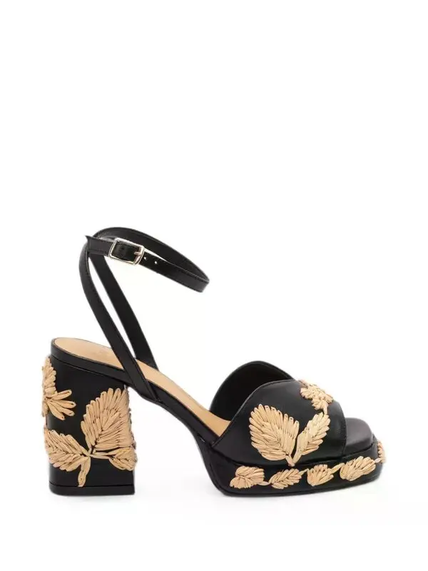CastaÑer Raffia-embroidered Platform Sandals