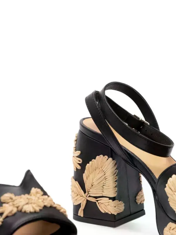 CastaÑer Raffia-embroidered Platform Sandals