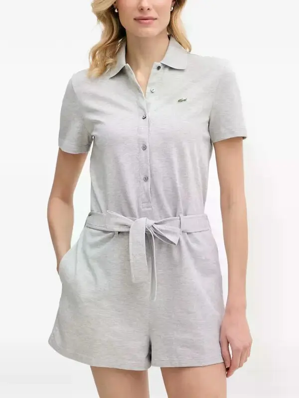 Lacoste Belted Polo-collar Playsuit - Grey