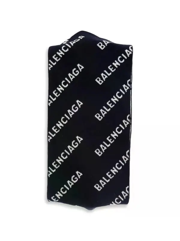 Balenciaga Logo-intarsia Scarf - Blue
