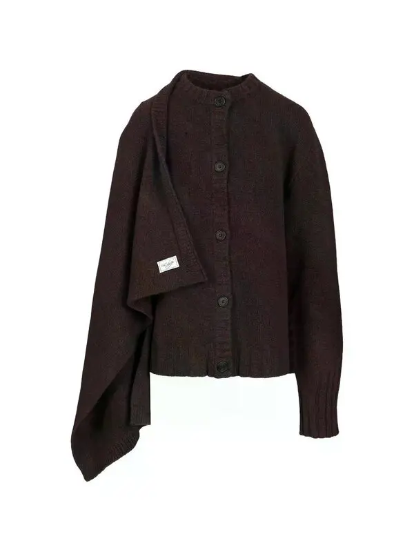Attico Draped-detailing Button-up Cardigan