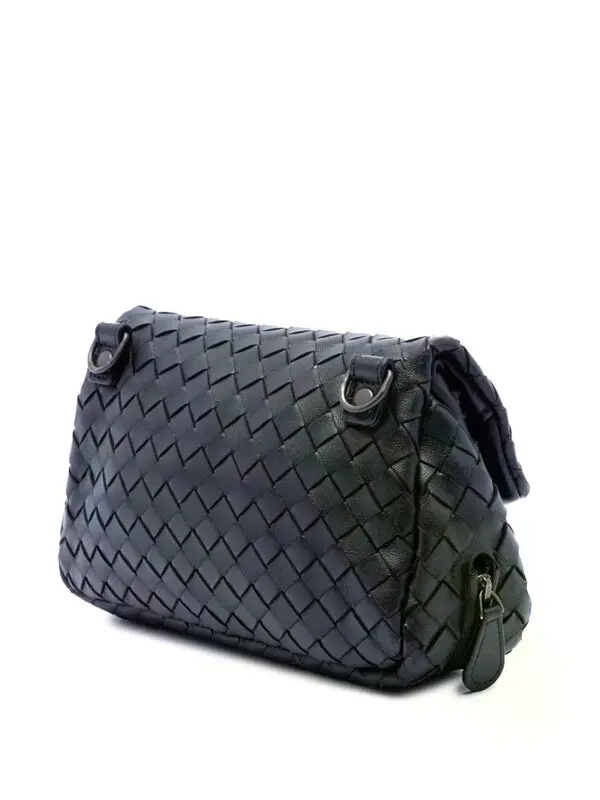 Bottega Veneta Mini Nappa Intrecciato Expandable Chain Flap Crossbody Bag - Black