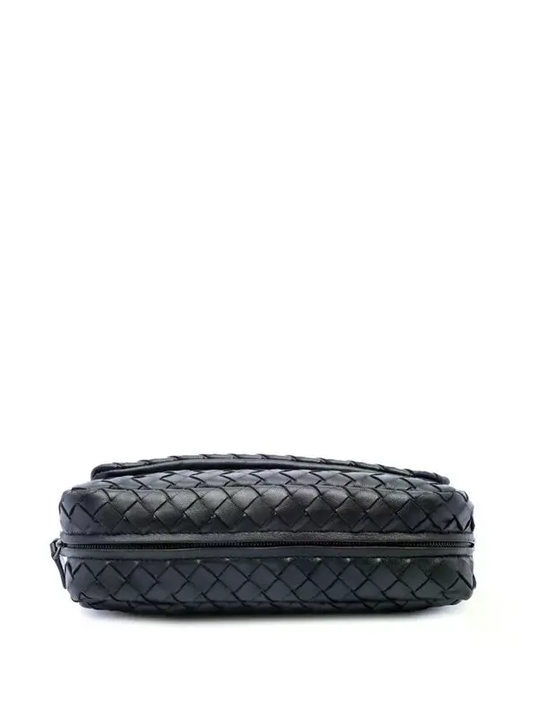 Bottega Veneta Mini Nappa Intrecciato Expandable Chain Flap Crossbody Bag - Black