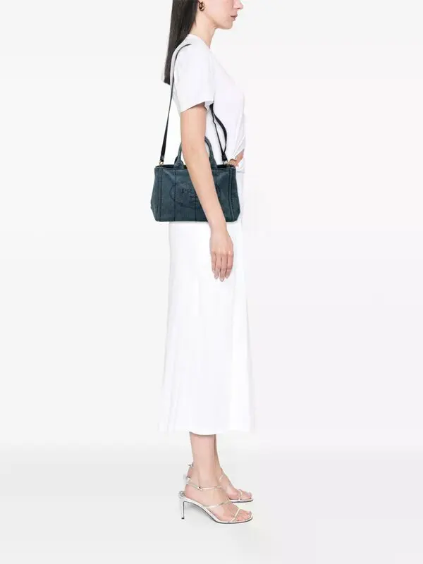 Prada 2013-2026 Small Denim Canapa Logo Satchel