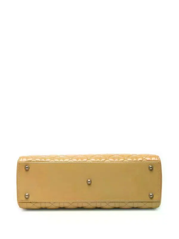 Dior Large Patent Cannage Lady Satchel - Neutrals