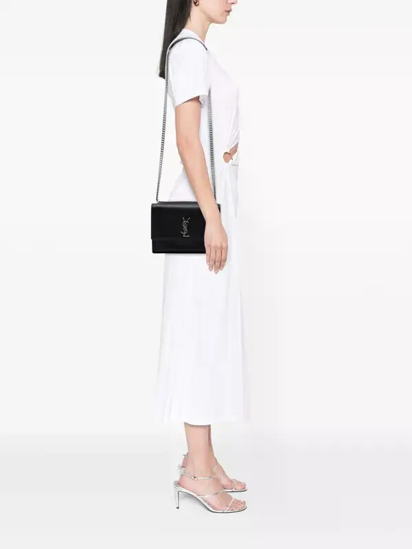 Saint Laurent 2016 Medium Grained Calfskin Monogram Sunset Crossbody Bag
