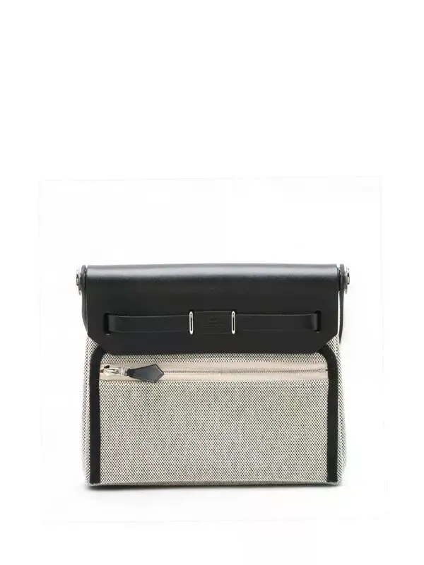 Hermès Military Toile And Vache Hunter Herbag Zip 20 Crossbody Bag - Grey