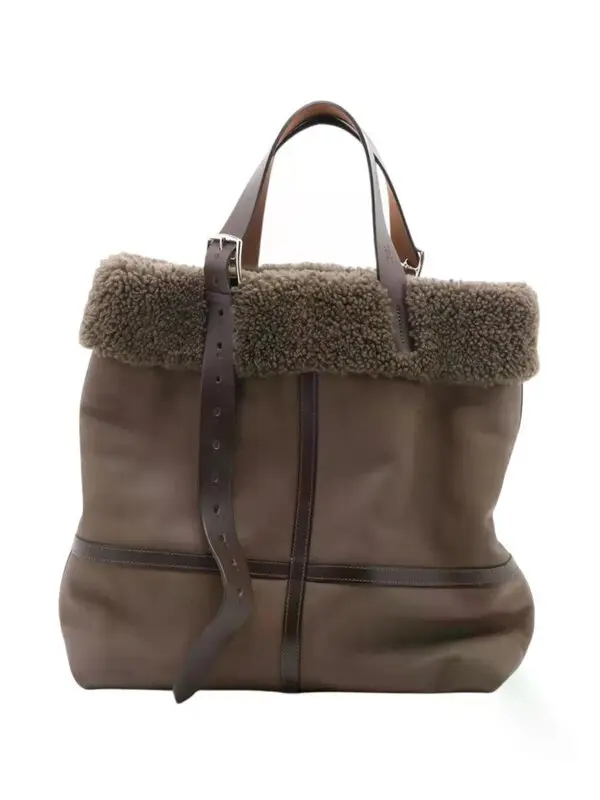 Hermès 2018 Clemence Shearling Etriviere Aviator Tote Bag