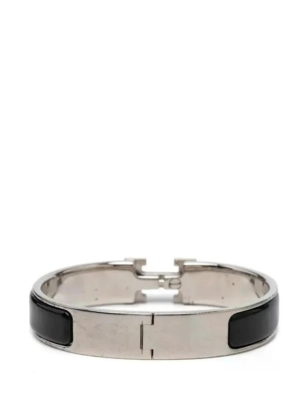 Hermès Enamel And Palladium Plated Metal Clic H Bracelet Pm