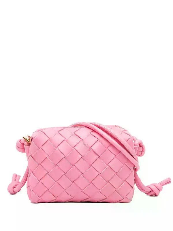 Bottega Veneta Candy Lambskin Intrecciato Loop Camera Bag - Pink