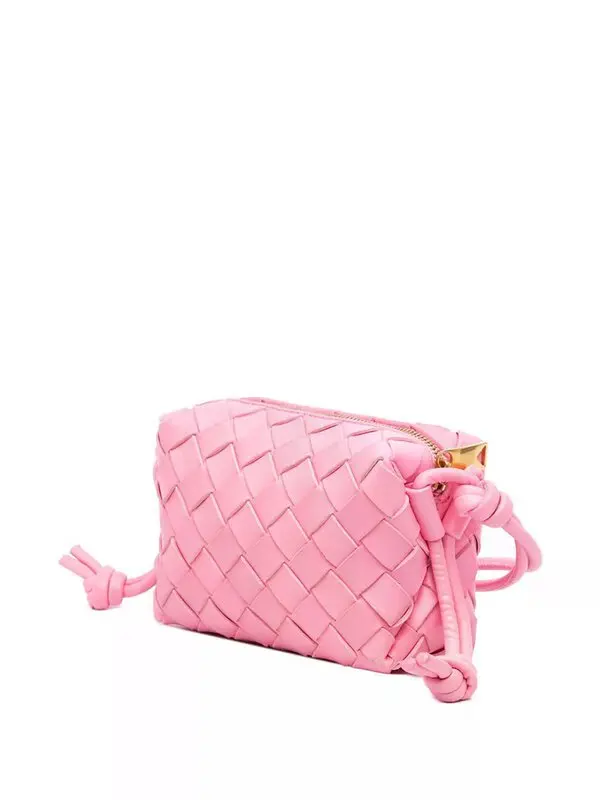Bottega Veneta Candy Lambskin Intrecciato Loop Camera Bag - Pink