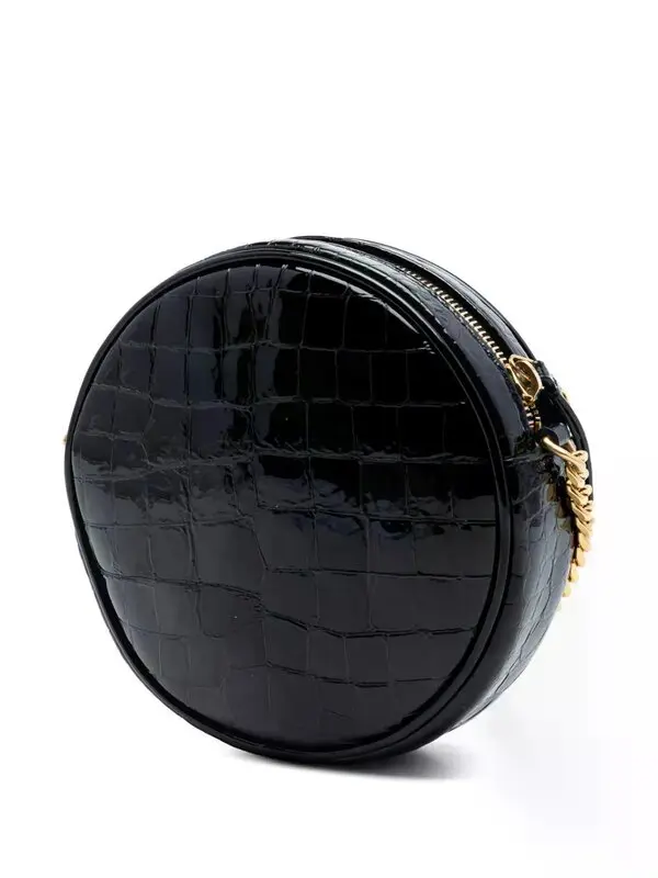 Saint Laurent Croc Embossed Patent Leather Camera Bag