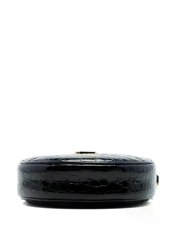 Saint Laurent Croc Embossed Patent Leather Camera Bag