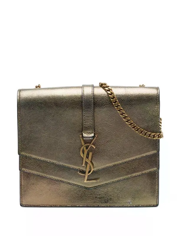Saint Laurent 2018 Medium Metallic Leather Monogram Sulpice Crossbody Bag