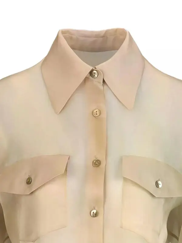 Luisa Spagnoli Sheer Button-up Shirt - Neutrals