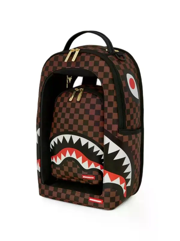 SPRAYGROUND Checkered Shark Backpack - Brown