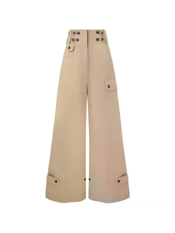 Zimmermann Rebellion Button-embellished Palazzo Pants - Neutrals