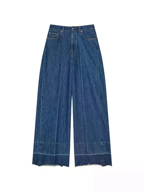 Givenchy Chevron-stitch Wide-leg Jeans - Blue