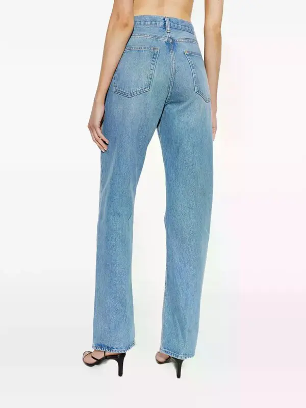 FRAME Vertical High Rise Straight Leg Jeans