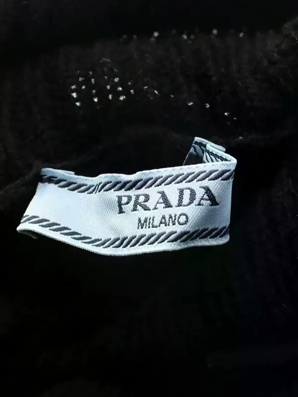 Prada Wool Roll Neck Sweater With Triangle Patch