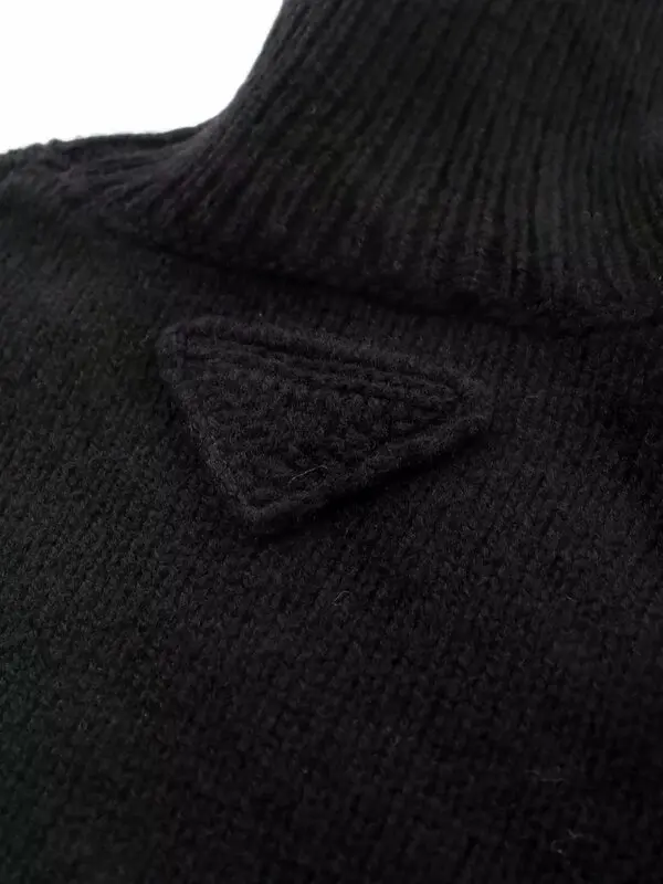 Prada Wool Roll Neck Sweater With Triangle Patch