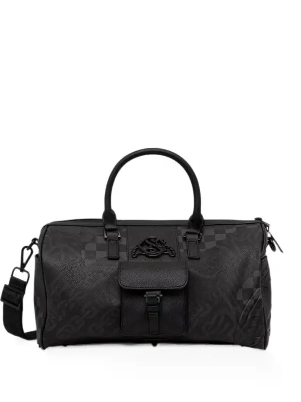 SPRAYGROUND Check-pattern Logo-patch Holdall - Black