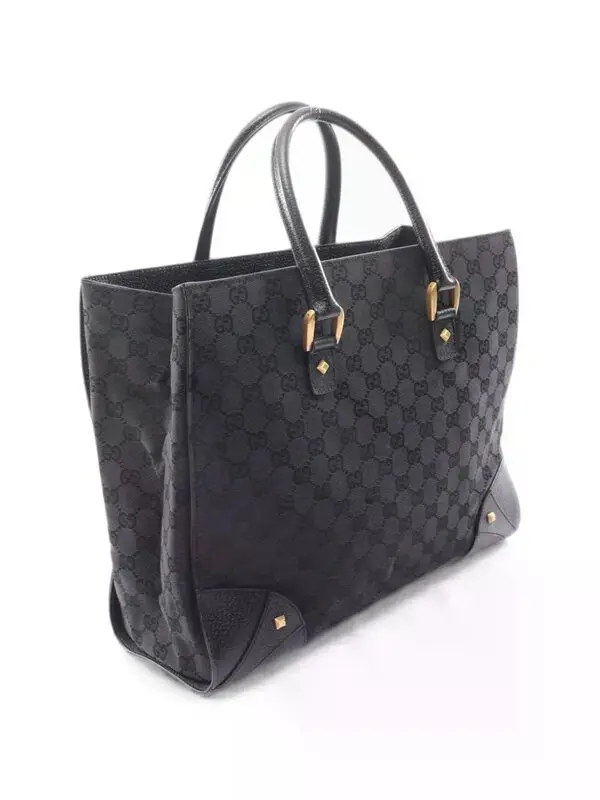 Gucci 2000s Gg Canvas Tote Bag - Black