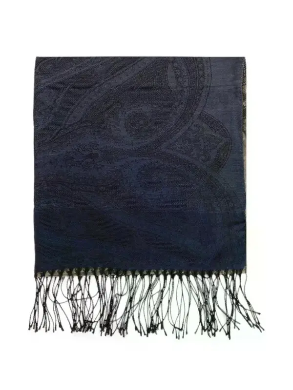 Etro Paisley-jacquard Fringed Scarf