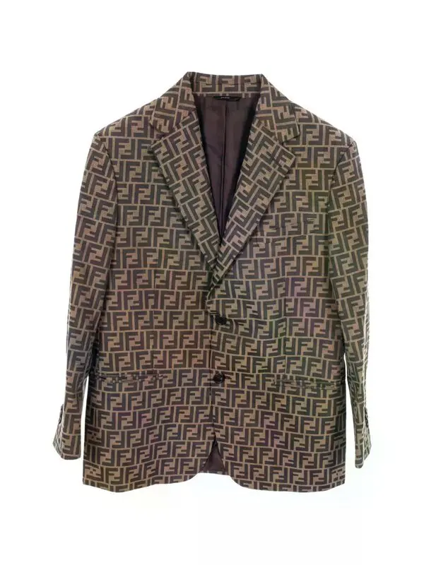 Fendi 2010s Zucca Tailored Jacket - Brown