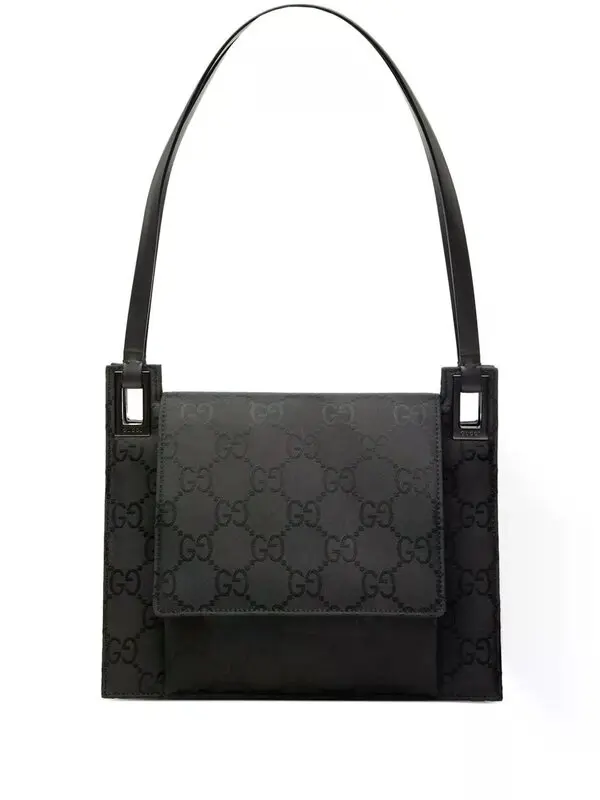 Gucci 2000-2015 Gg Nylon Shoulder Bag - Black
