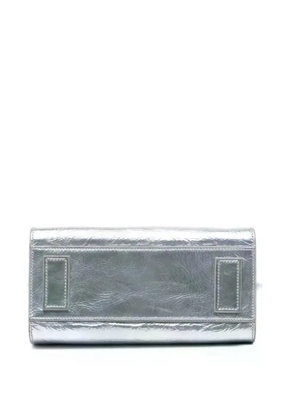 Saint Laurent Nano Metallic Crinkled Calfskin Supple Sac De Jour Satchel - Silver